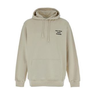 Dr&ocirc;le de Monsieur Homme, Sweatshirts et sweats &agrave; capuche, Beige, Taille: M Sweat &agrave; Capuche Beige avec Impression Logo