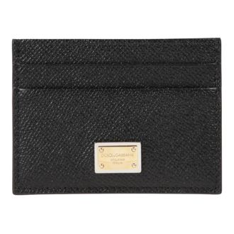 Dolce & Gabbana Femme, Accessoires, Noir, Taille: ONE Size Porte-cartes avec plaque logo