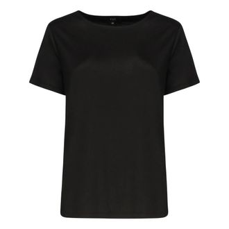 Fay Schwarze T-Shirts und Polos mit Bootsausschnitt - - Tops - Damen - Schwarzk - L