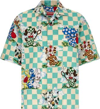 Kenzo Homme, Chemises, Multicolore, Taille: XL Chemise hawa&iuml;enne &agrave; manches courtes avec motif de dessin anim&eacute;