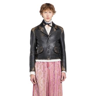 Ann Demeulemeester Malik Jacket in Brushed lambskin