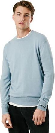 Pepe Jeans London Andre Crew Neck Tricot, Bleu (Bleu d&eacute;lav&eacute;), M Homme