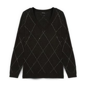 Fiorella Rubino Damen, Strickwaren, Schwarzk, MGr&ouml;&szlig;e