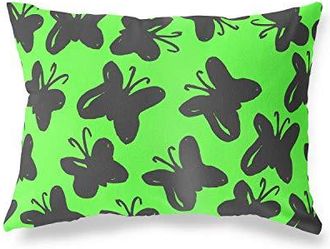 Bonamaison Le Jardin du Lin Kissenbezug Zierkissenbezug Neon Gr&uuml;n-Rauch Kissenbezug, F&uuml;r Bett, Auto, Sofa, Haus, Wohnzimmer, Schlafzimmer, Dekoration, 45x60 Cm -