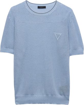 Prada t-shirt à design perforé - Bleu