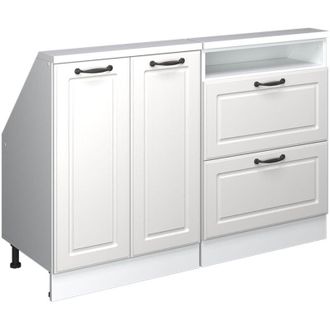 Vicco Armoire sous pente de toit Rion, Blanc/Blanc Campagne, Lot de 2, Vicco