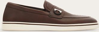 Ferragamo Herren Segel-Loafer mit Gancini-Ornament Braun Gr&ouml;&szlig;e 40.5