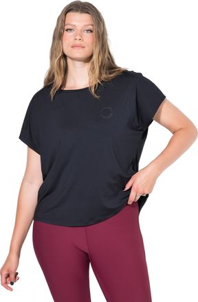 STUDIO UNTOLD Damen gro&szlig;e Gr&ouml;&szlig;en &Uuml;bergr&ouml;&szlig;en Plus Size Sport-Shirt, elastisch, Prints vorne und hinten schwarz 50+ 844193100-50+