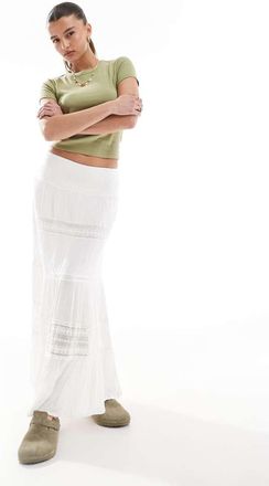 Superdry Ibiza - Jupe longue - Blanc cass&eacute;