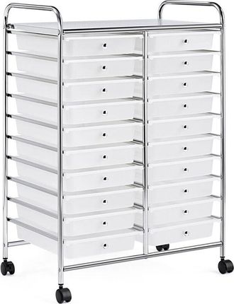 Yaheetech Yaheetech - Chariot de Rangement Tour de Rangement &agrave; roulettes avec 20 Tiroirs 62,5 x 36 x 91 cm
