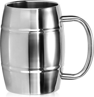 Com-Four Gobelet XL en acier inox 500 ml - chope isotherme &agrave; double paroi - tasse de camping sans BPA - mug thermique robuste - id&eacute;e cadeau pour la f&ecirc;te des p&egrave;