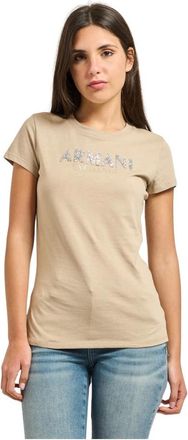 A|X Armani Exchange Femme, Tops, Beige, Taille: 40 FR T-shirt en coton coupe slim