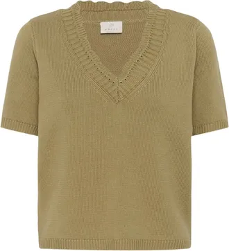 Kaffe Femme, Pulls, Vert, Taille: 44 FR Maille col V