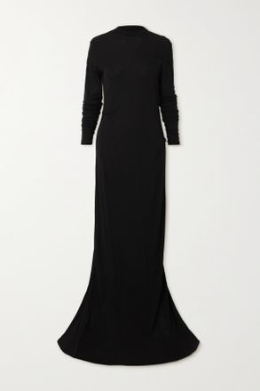 Gauch&egrave;re Maxikleid Aus Cr&ecirc;pe - Schwarz