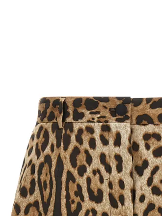 Dolce & Gabbana Leopard-Print Cotton Bermuda Shorts - Brown