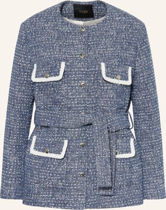 Maje Boucl&eacute;-Blazer blau