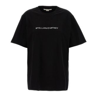Stella McCartney Iconic Cotton Rundhals-T-Shirt - - Tops - Damen - Schwarzk - M
