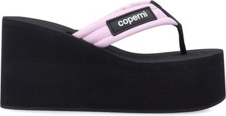 Coperni Femme, Chaussures, Noir, Taille: 38 EU Sandales Compens&eacute;es Noires et Roses Ferm&eacute;es