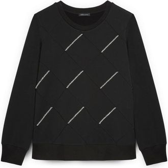 Fiorella Rubino Femme, Sweatshirts et sweats &agrave; capuche, Noir, Taille: 42 FR SweaT-shirt avec motif losanges et perles