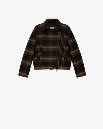Isabel Marant Manteau Galeane En Laine - Femme - Noir / Kaki - Taille34 - Marant &Eacute;toile