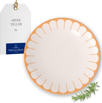 Villeroy & Boch Fleur soleil Speiseteller gelb, Spülmaschinenfest, Mikrowellensicher, Teller für Hauptgerichte, Großer Teller, Geschirr Keramik Stapelbar, Essteller O