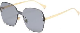 Generic Lunettes De Soleil Tendance &Agrave; Monture M&eacute;tallique Large For Hommes, Femmes, Vacances En Plein Air, Soir&eacute;es, Photographie(Gray)