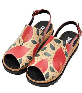 Dogo Gigi Sun Days Women Sandals Open Toe Flat Sandals Adjustable Back-Strap Daily Women Wedge Shoes Vegan Leather Multicolor Printed Design