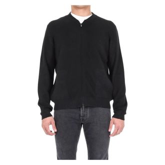Drumohr Full Zip Sweater mit Baseballkragen - - Knitwear - Herren - Schwarzk - M