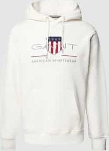 GANT Hoodie mit Label-Stitching und K&auml;nguru-Tasche