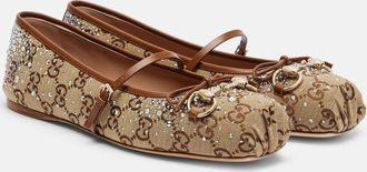 Gucci Ballerinas Gucci Horsebit aus Canvas