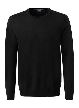 Joop Herren Pullover schwarz Merinowolle unifarben