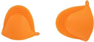 Dada Dada Silikon-Topfhalter, Mini-Ofenhandschuh, Küche, Kochen, Backen, Topflappen, hitzebeständige Lösung, 1 Paar (orange)