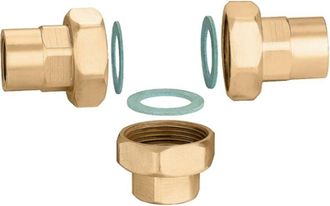 Caleffi Anschluss-Set f&uuml;r Mischer mit Gewindeanschl&uuml;ssen der Serie 524. 1/2 F-Anschluss, verwenden Sie 524400 Caleffi 524004 1/2F