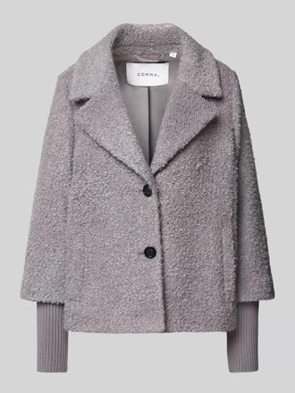 Comma Teddyjacke mit Woll-Anteil und Reverskragen