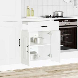 vidaXL Vidaxl - Armoire de cuisine Kalmar blanc bois ding&eacute;nierie
