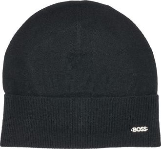 BOSS lari_Hat Bonnet, Black, ONESI Women