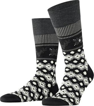Burlington Fair Isle Joy M So laine fantaisie 1 paire, Chaussettes Homme, Noir Black 3000, 40-46