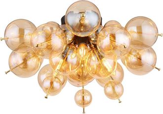 Globo Lighting plafonnier - Udo - ambre - verre - &oslash; 55cm - E14 - 15633DA