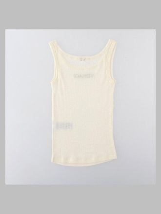 Versace Crystal Logo Virgin Wool Tank Top - Ivory
