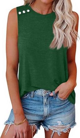 Generic Debardeur Femme Chic et &eacute;l&eacute;gant Chemisier sans Manche Mousseline D&eacute;bardeur Blanc Crop Top Ete Haut Chic et Elegant Fluide Ample Caraco Vetement Femme 