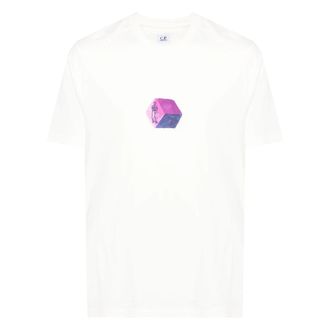 C.P. Company 30/1 Jersey Logo Graphics T-Shirt - - Tops - Herren - Wei&szlig; - 2XL