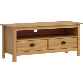 vidaXL Vidaxl - Meuble tv Hill Range Marron miel 110x40x47cm Bois de pin solide