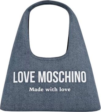 Love Moschino Femme, Sacs, Bleu, Taille: ONE Size Denim Handbag