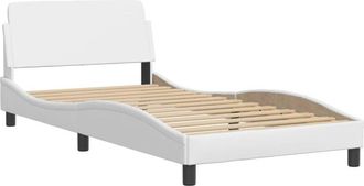 vidaXL Bettgestell Dover Weiß 100x200 cm Kunstleder Vidaxl