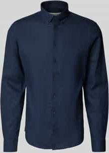 Casual Friday Regular Fit Leinenhemd mit Button-Down-Kragen Modell Anton