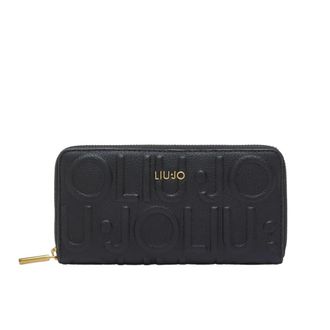 Liu Jo Femme, Accessoires, Noir, Taille: ONE Size Grand Portefeuille &agrave; Monogramme Grav&eacute;