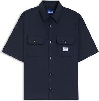 HUGO BOSS Hommes Ekyno Chemise Oversize en Twill de Coton