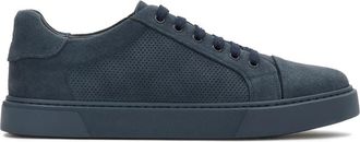 Kazar Homme, Chaussures, Bleu, Taille: 41 EU Baskets Kazar bleu marine en daim pour hommes avec empeigne perfor&eacute;e