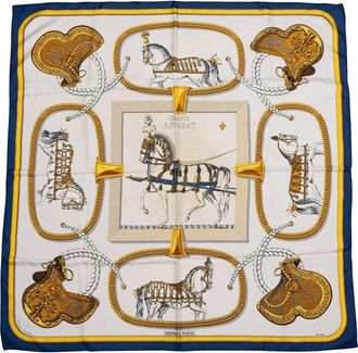 Herm&egrave;s T&uuml;cher & Schals - Hermes Classic Grand Appart Silk Carre 90 Scarf - Gr. unisize - in Blau - f&uuml;r Damen