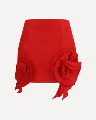 Blumarine Crepe Mini Skirt with floral appliqu&eacute; Female 40